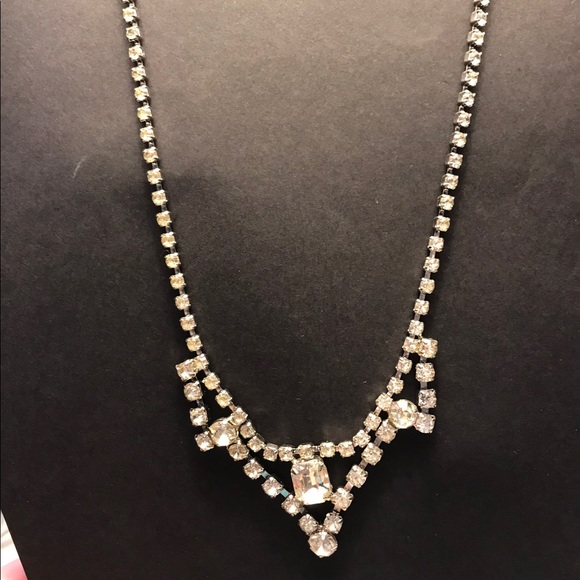 Vintage | Jewelry | Vtg Rhinestone Necklace 94s Choker Flapper | Poshmark